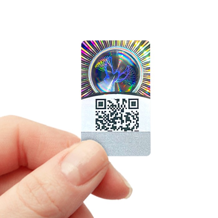 Customized QR code holographic stickers with verification system